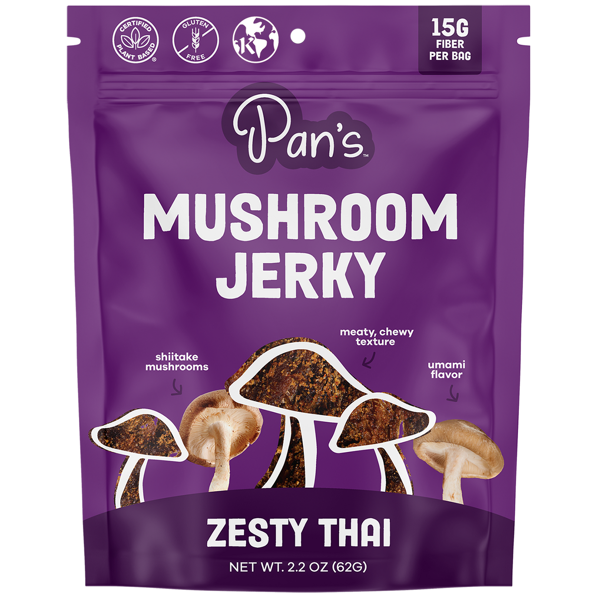 Pan's Mushroom Jerky - ZESTY THAI – Snack Guru