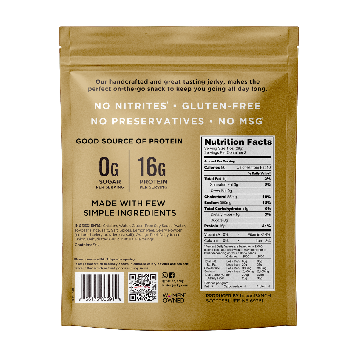 Snack Guru - ZERO SUGAR Lemon Pepper Chicken Jerky (Keto, Gluten-free)