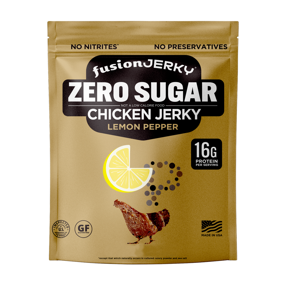 Snack Guru - ZERO SUGAR Lemon Pepper Chicken Jerky (Keto, Gluten-free)