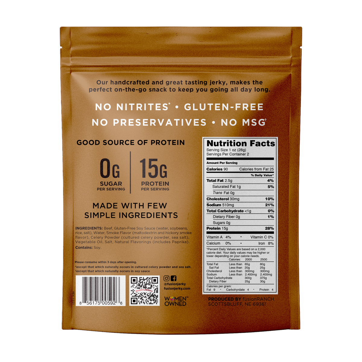 Snack Guru - ZERO SUGAR Original Hickory Beef Jerky (Keto, Gluten-free