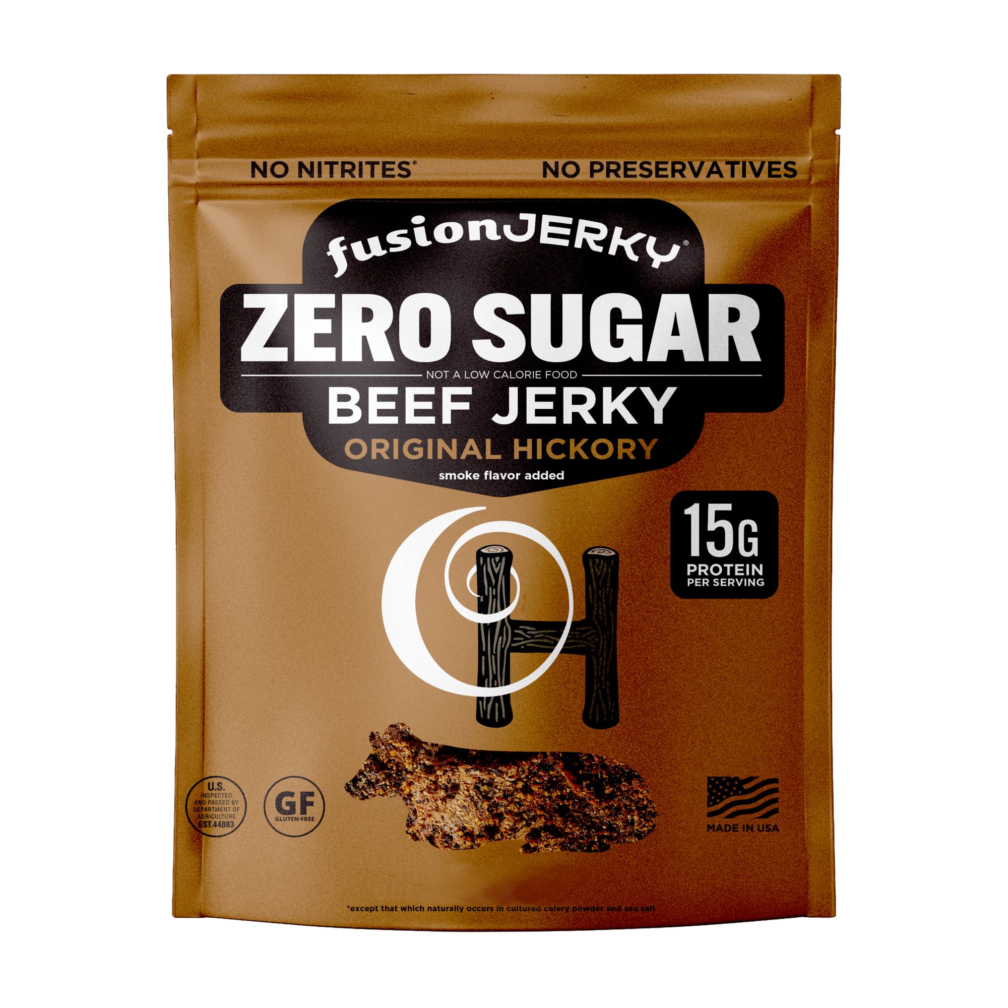 Snack Guru - ZERO SUGAR Original Hickory Beef Jerky (Keto, Gluten-free